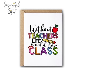 Funny Thank A Teacher Card Teacher Thank You Card Cute - Etsy