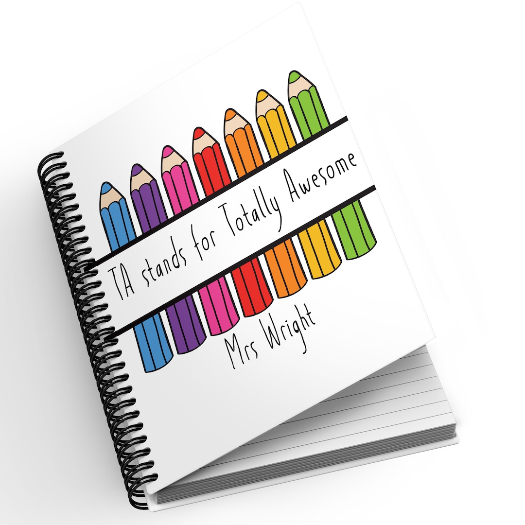 Personalised A5 Notebook - TA Stands for Totally Awesome | Thank You ...
