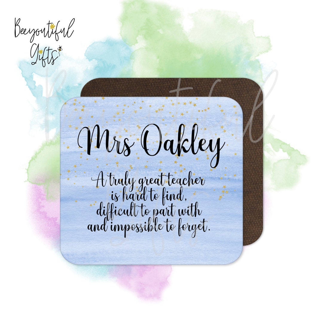 Personalised Teacher Coaster - "a Truly Great Teacher" Poem | Teacher ...