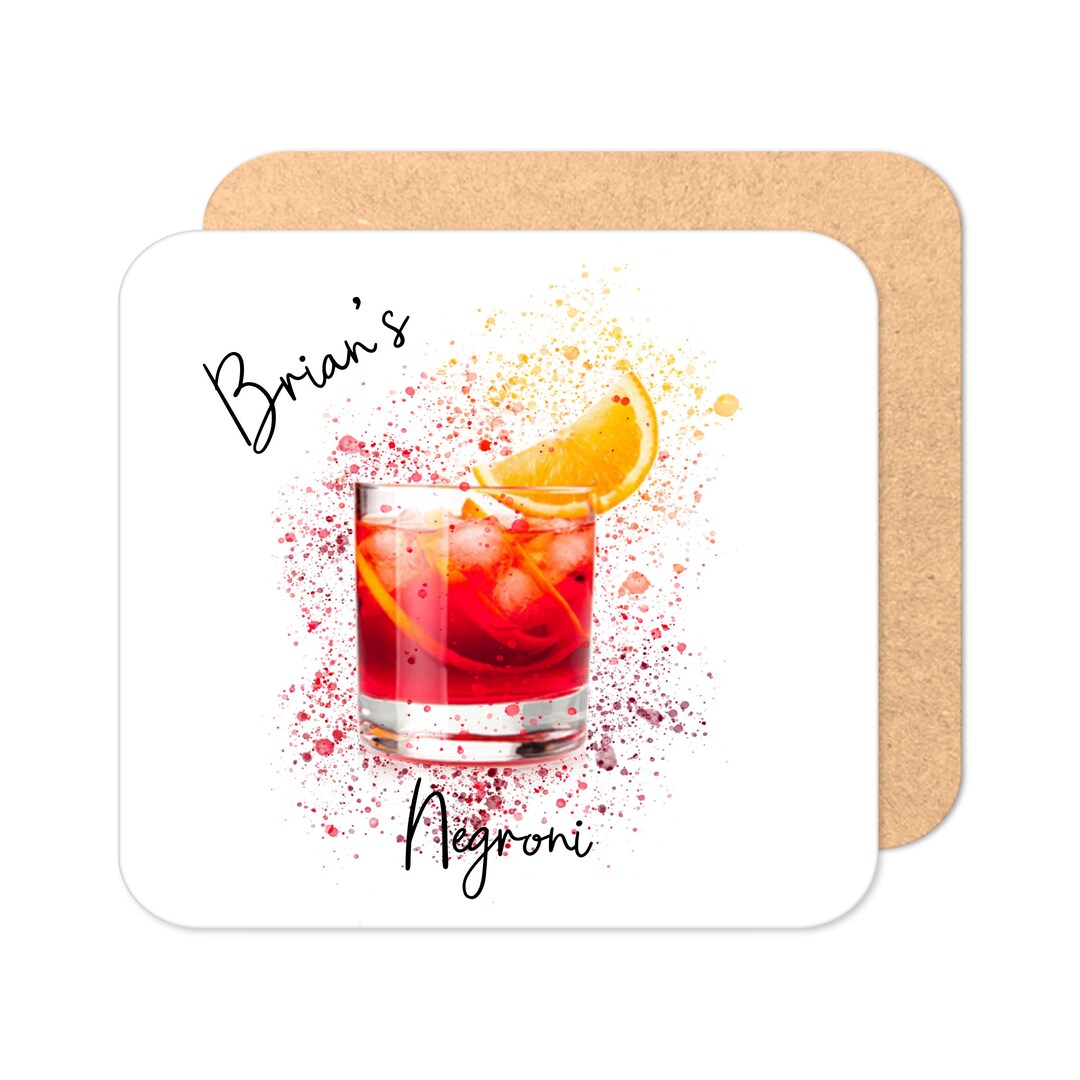 Personalised Negroni Coaster - Splash Effect Coaster | Personalised ...