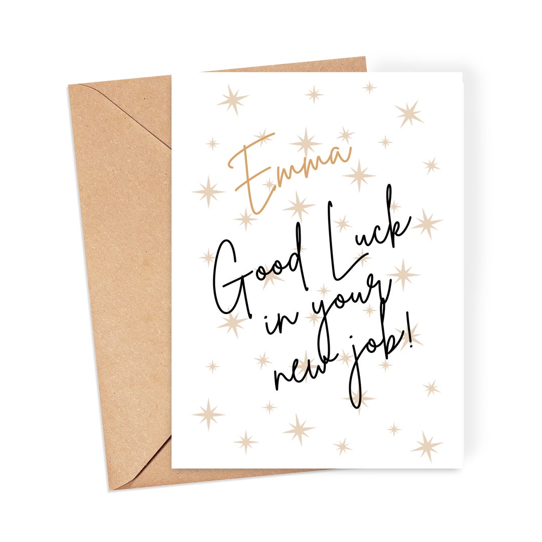 Personalised New Job Card - Starry "good Luck in Your New Job" - New ...