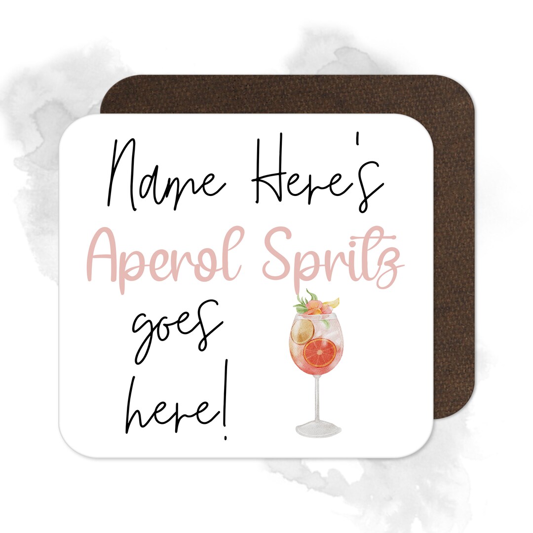Personalised Aperol Spritz Coaster - Original Design | Personalised ...