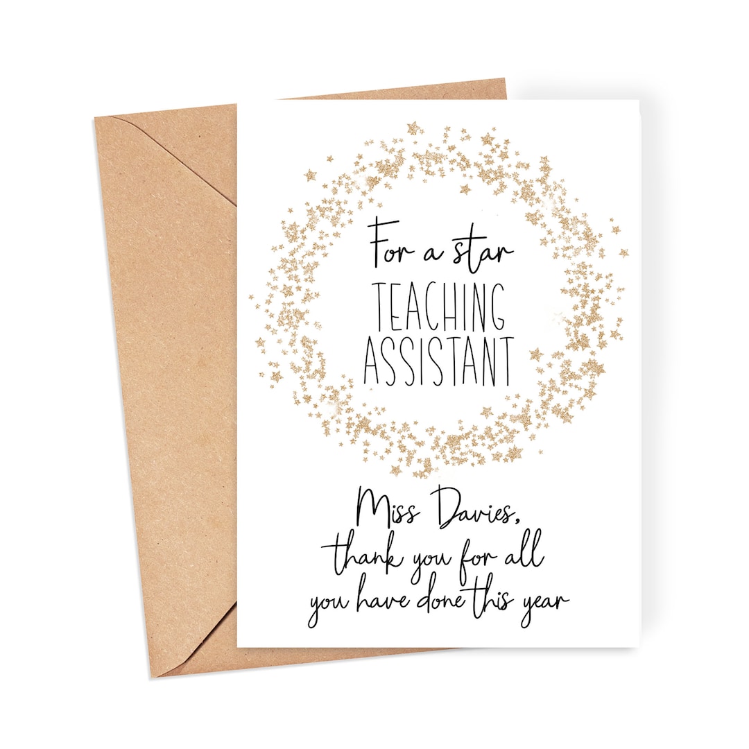 Personalised TA Card - "for a Star Teaching Assistant" - Teacher Card ...