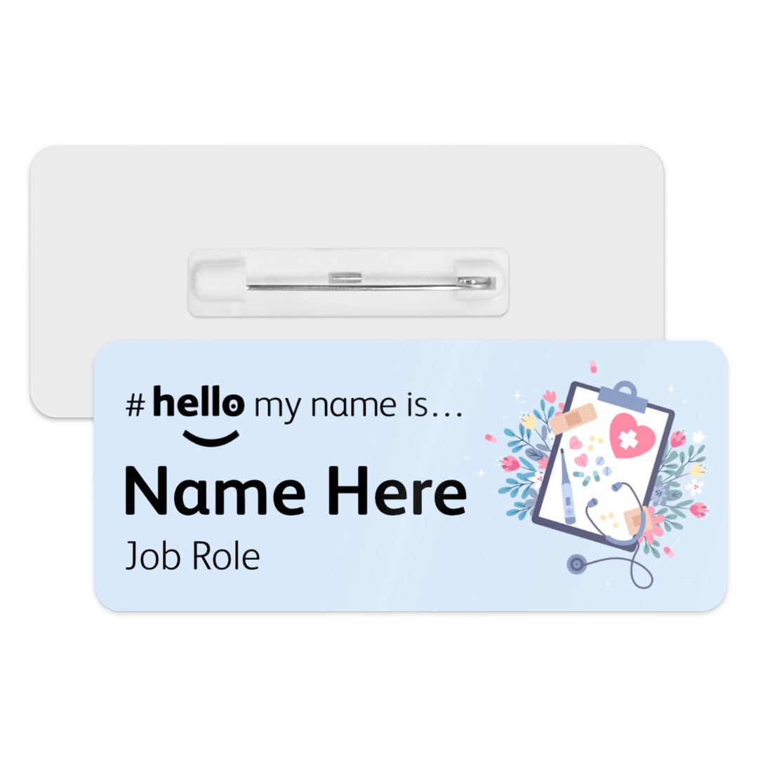 Hello My Name is Name Badge - Floral Clipboard | Personalised Badge | # ...