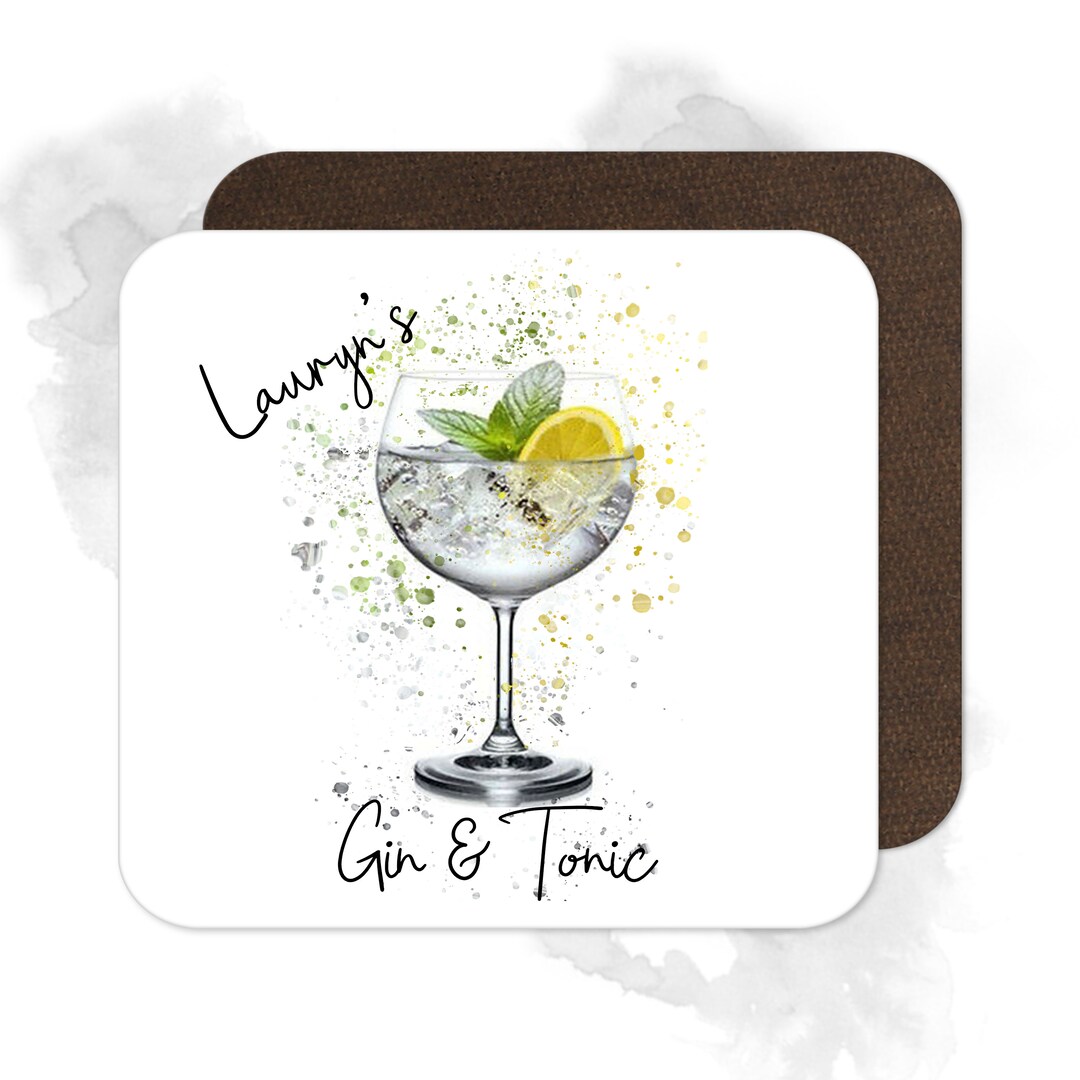 Personalised Gin & Tonic Coaster Splash Effect Coaster Personalised ...