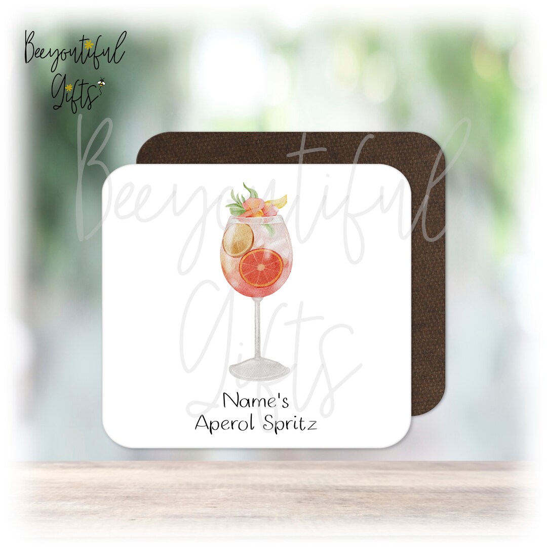Personalised Aperol Spritz Coaster Large Drink Design Personalised ...