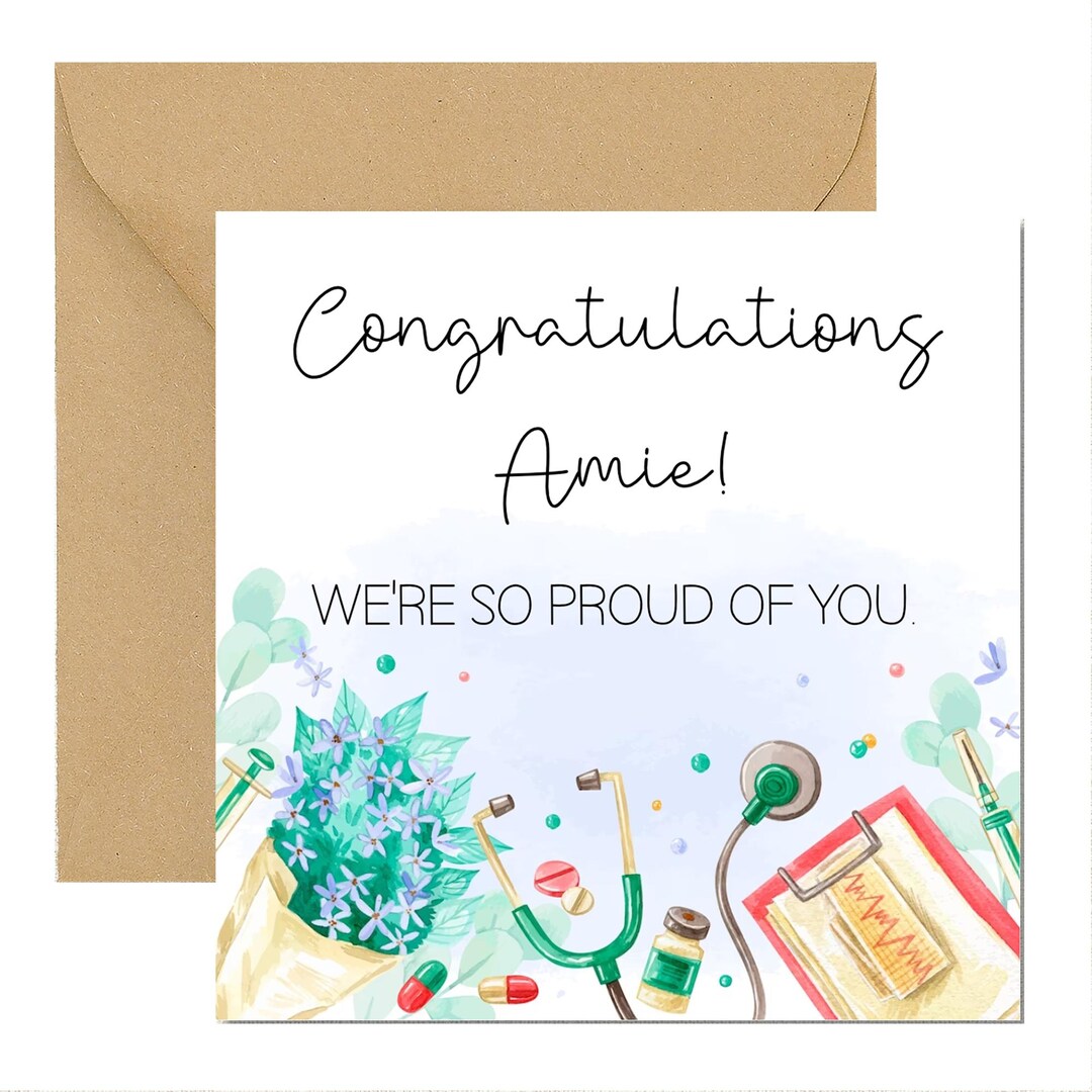 Personalised Nurse Card - "we're so Proud of You" Nurse Themed - New ...