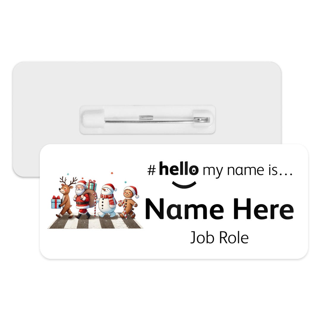 Hello My Name is Name Badge - Christmas Character Crossing ...