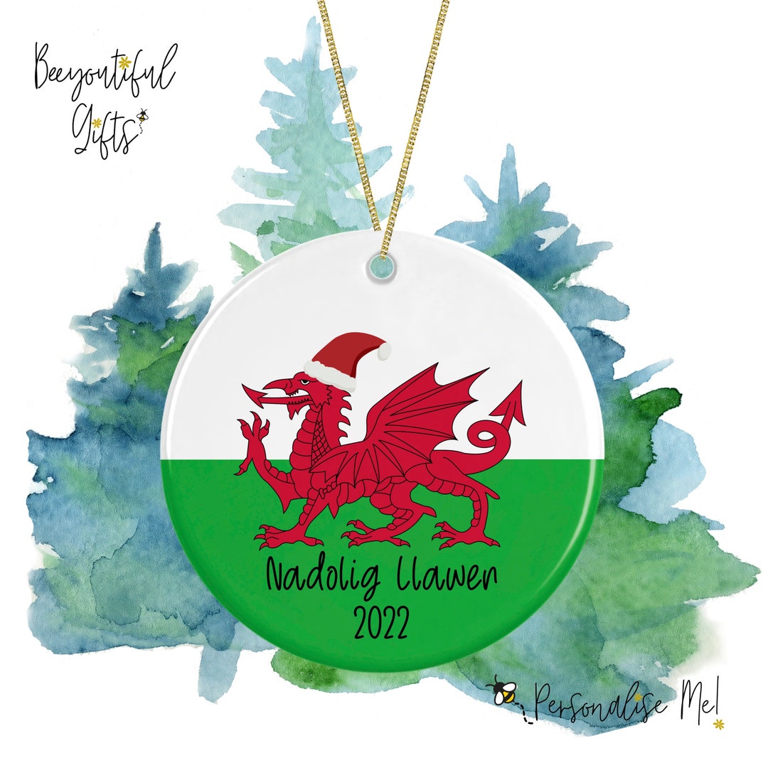 Ceramic Christmas Tree Decoration - Nadolig Llawen 2023 | Welsh Tree ...