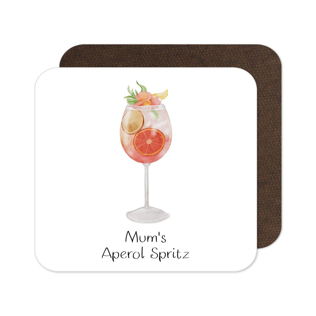 Personalised Aperol Spritz Coaster Large Drink Design Personalised ...