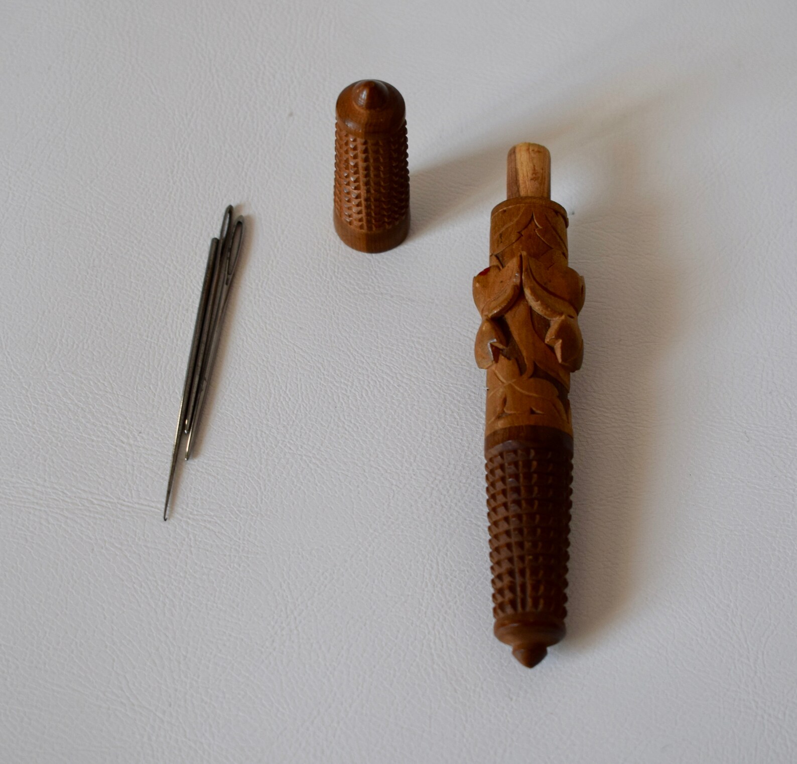 French Antique Needle Case Black Forest Carved Wood Needle Case Pin ...