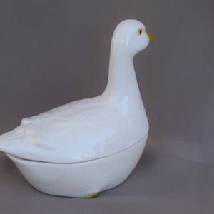 Authentic French Small White Gosling Goose Faience Terrine by Michel ...