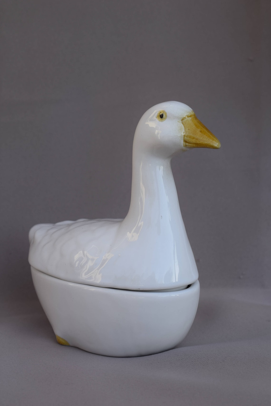 Authentic French Small White Gosling Goose Faience Terrine by - Etsy
