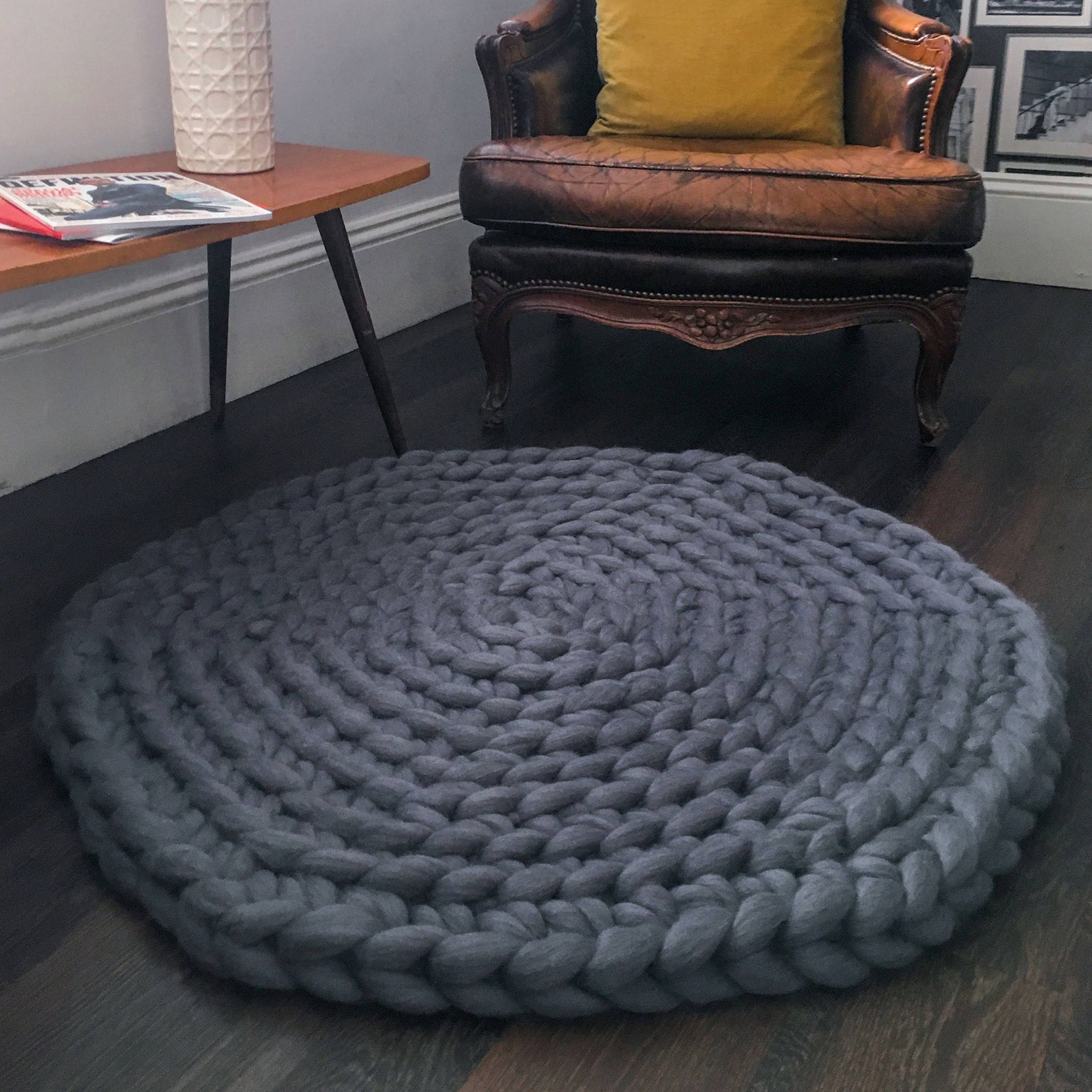 Giant Wool Rug Chunky Crochet Rug jumbo Yarn Giant Yarn Giant Wool Yarn ...