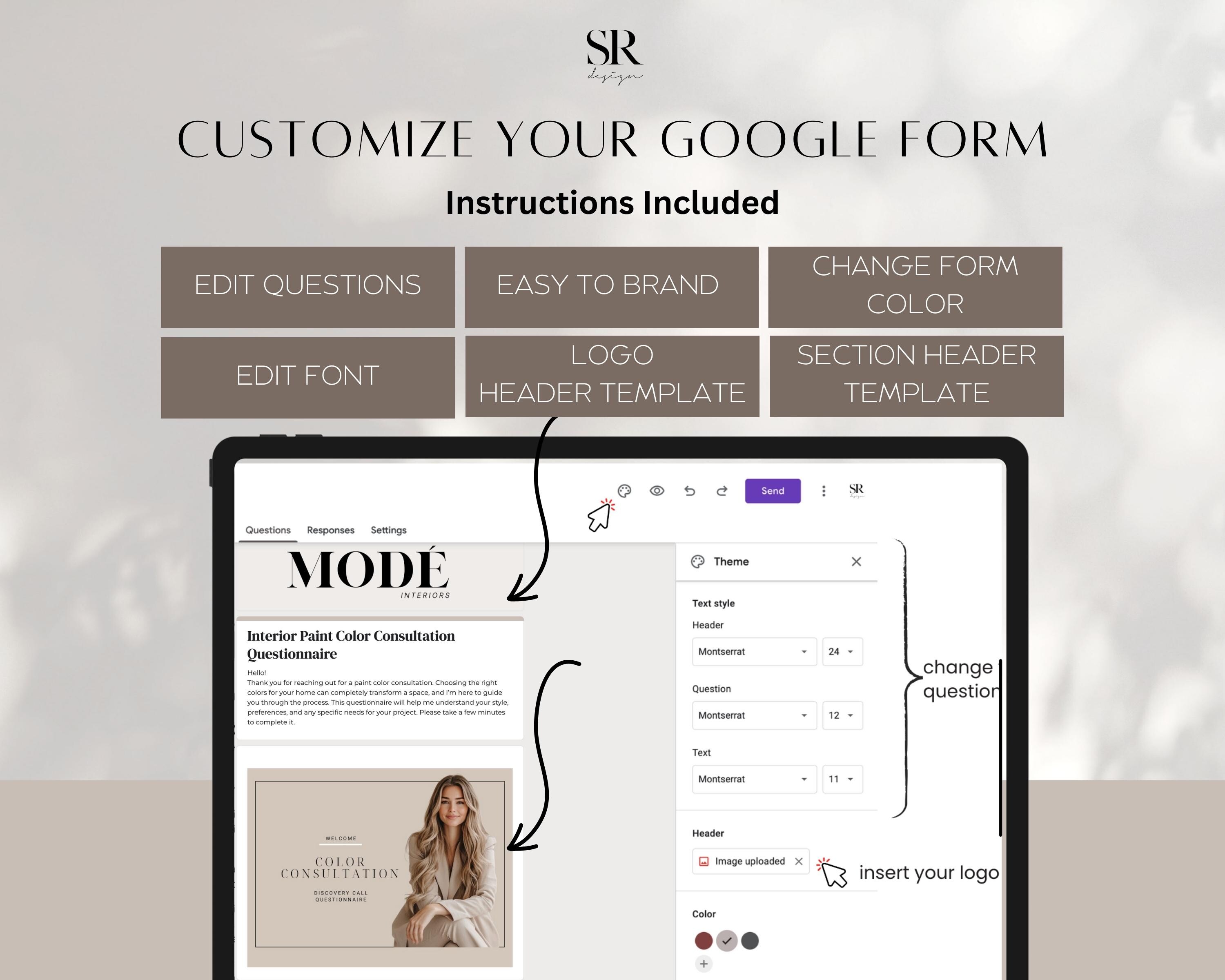Interior Design Client Intake Form for Paint Color Consultations ...
