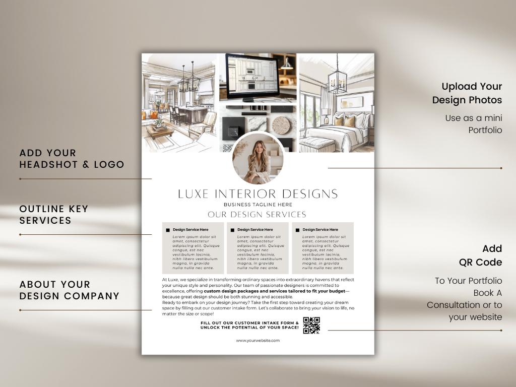 Interior Design Professional Marketing Flyer Template for Interior ...