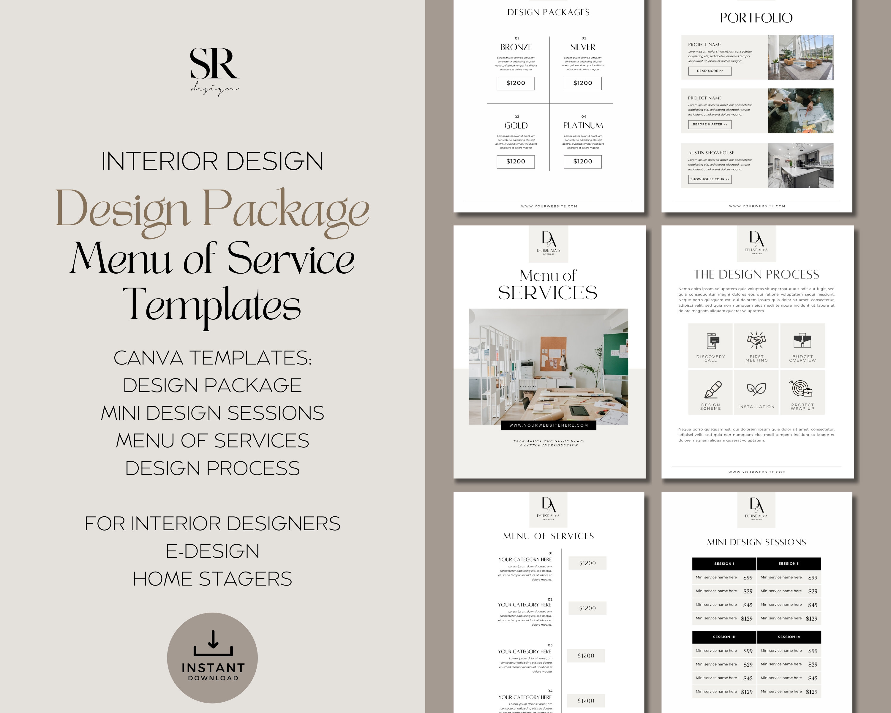 Interior Design Service Menu Client Guide Template, Design Packages and ...