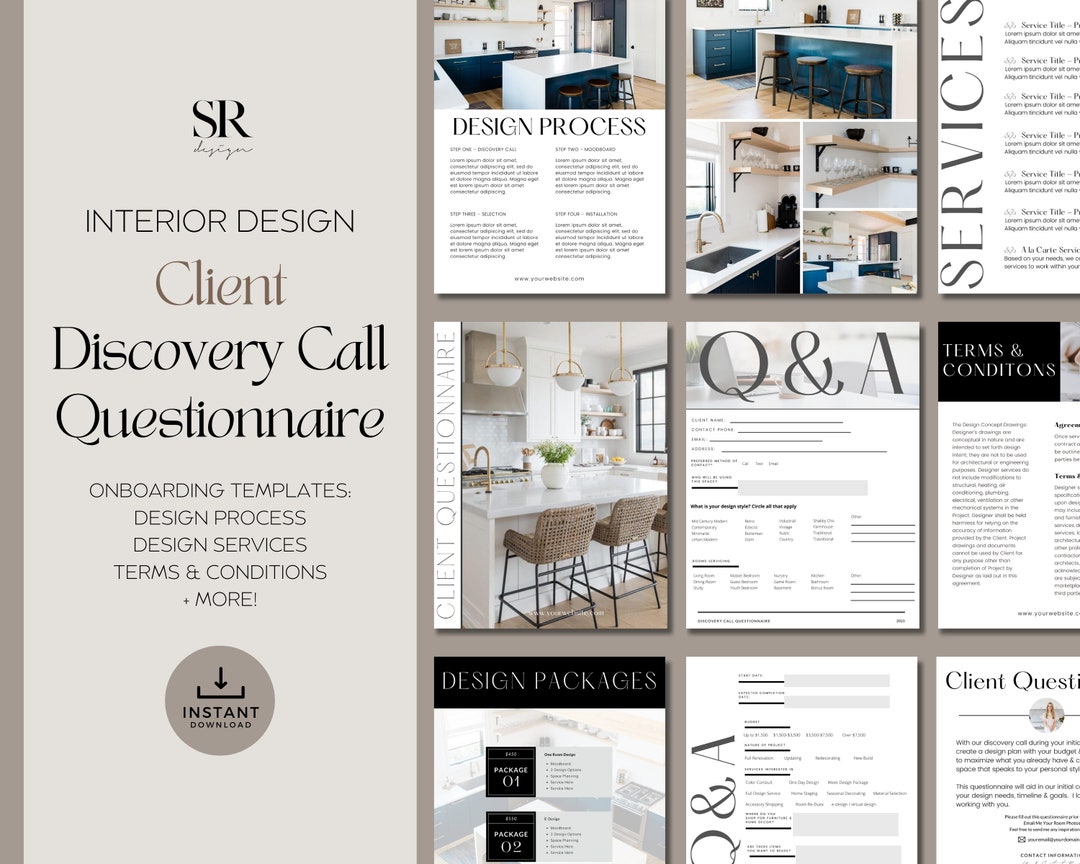 Interior Design New Client Onboarding Guide Discovery Call, Terms ...