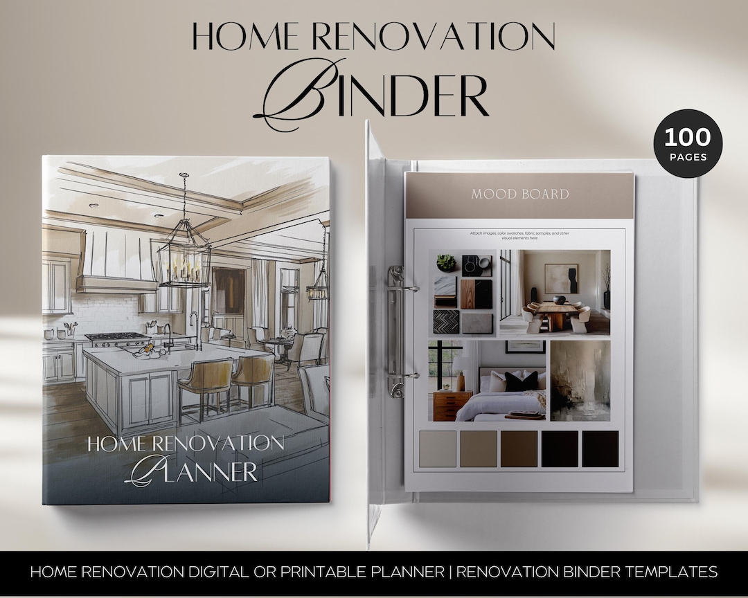 Ultimate Home Renovation Binder | Digital & Printable Planner | Budget ...