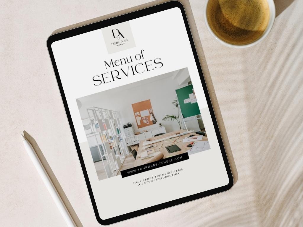 Interior Design Service Menu Client Guide Template, Design Packages and ...
