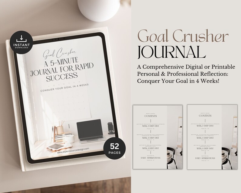 Goal Crusher: the 5-minute Success Journal | Professional or Personal ...
