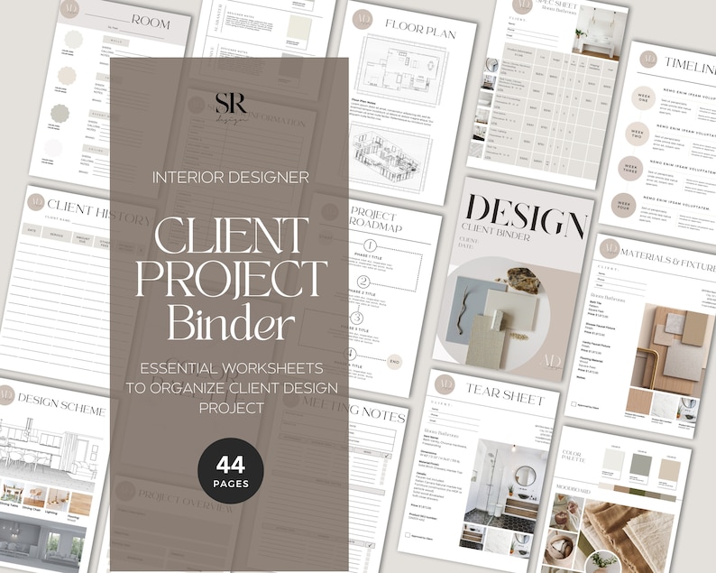 Interior Design Client Binder Notebook, Essential Project Management ...