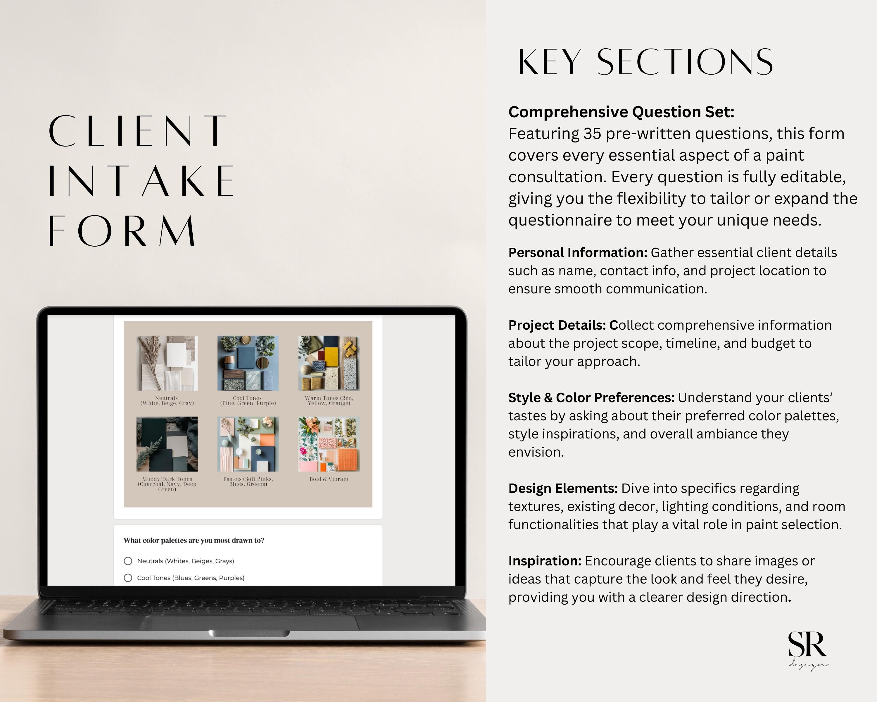 Interior Designer Paint Consultation Framework | Client Intake for ...