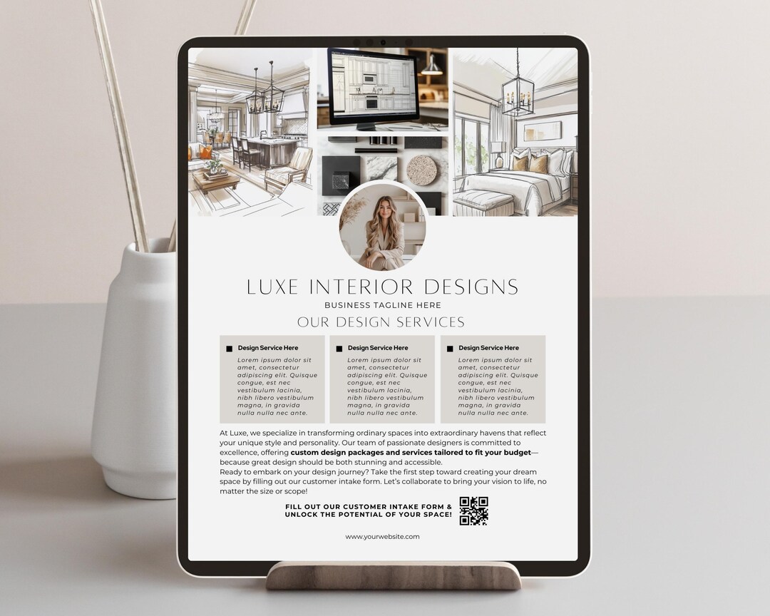 Interior Design Professional Marketing Flyer Template for Interior ...