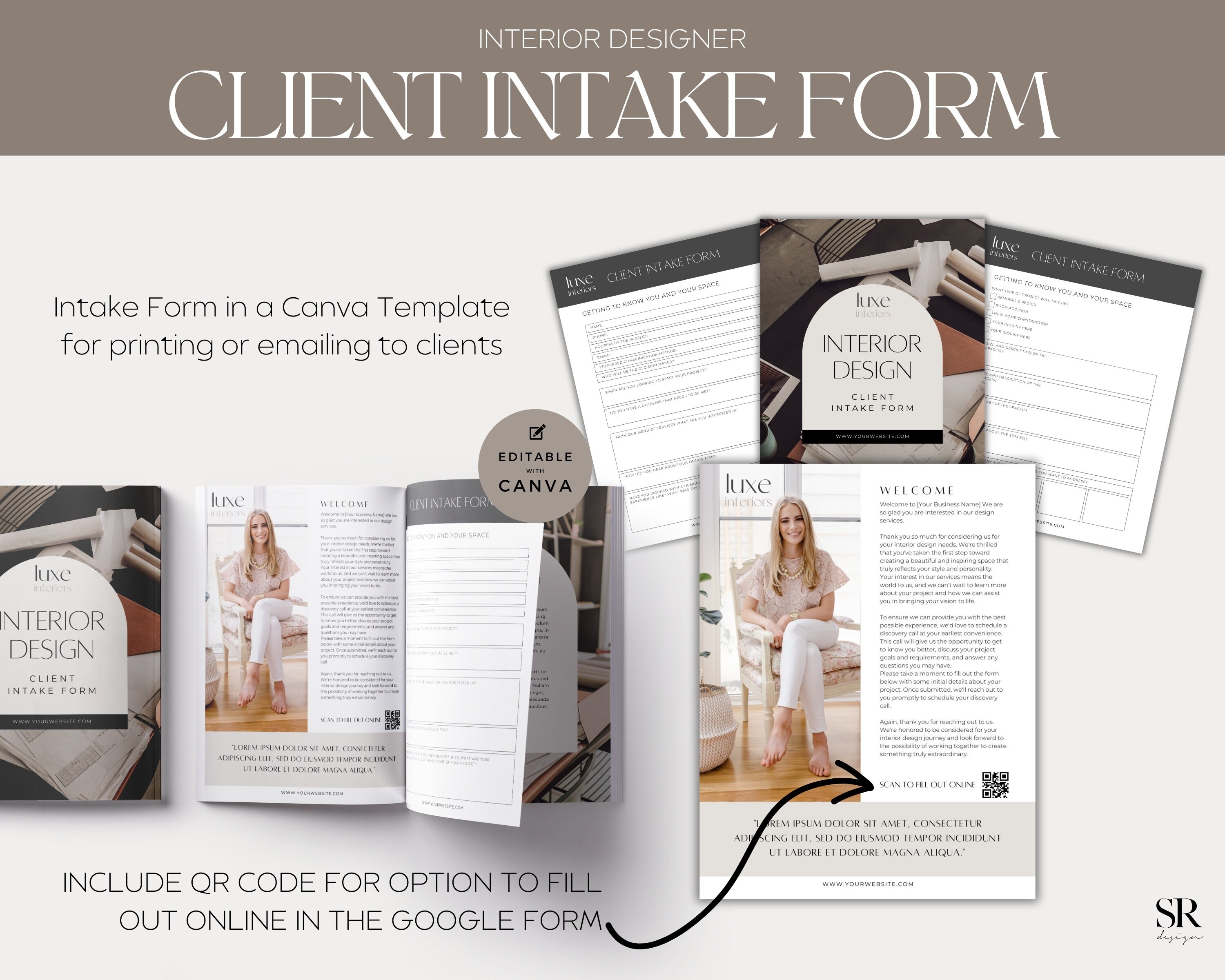 Interior Design Client Intake Form - Fillable Google Form and Canva ...