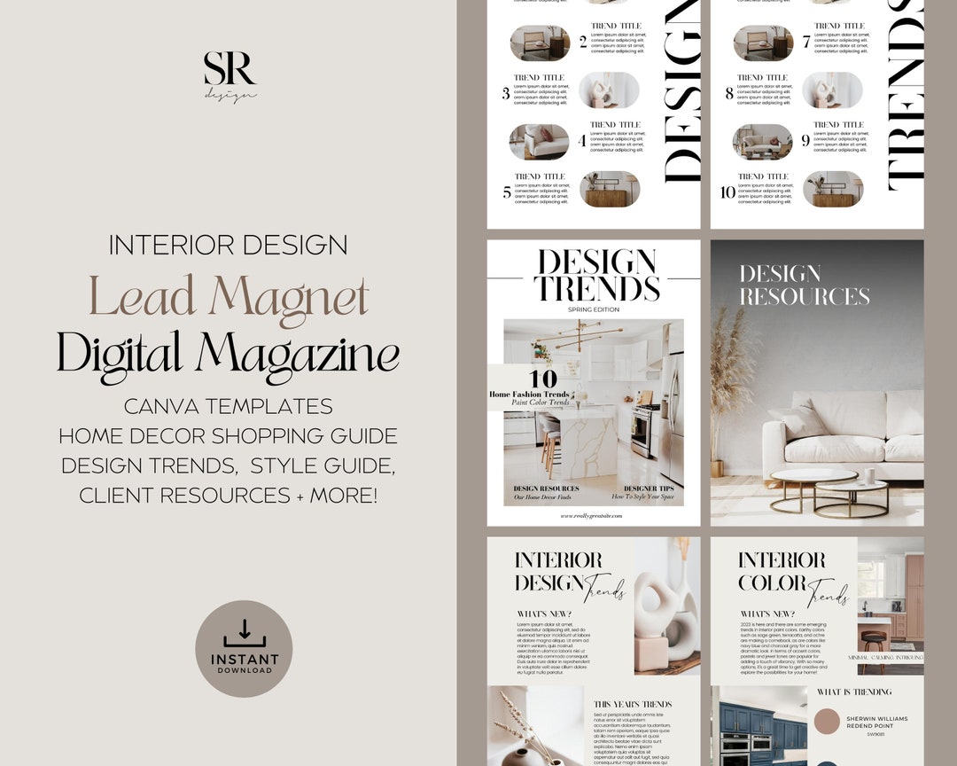 Interior Design Digital Lead Magnet E-magazine, Home Decor Buying Style ...