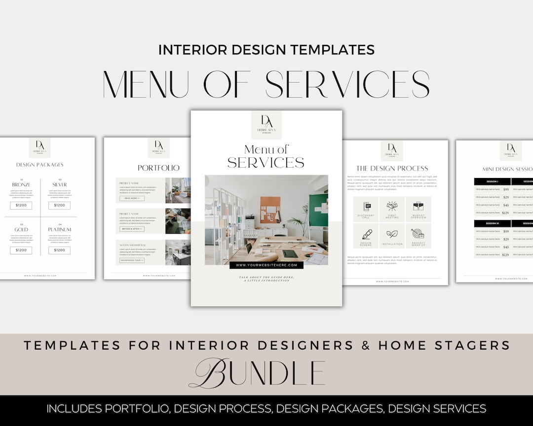Interior Design Service Menu Client Guide Template, Design Packages and ...