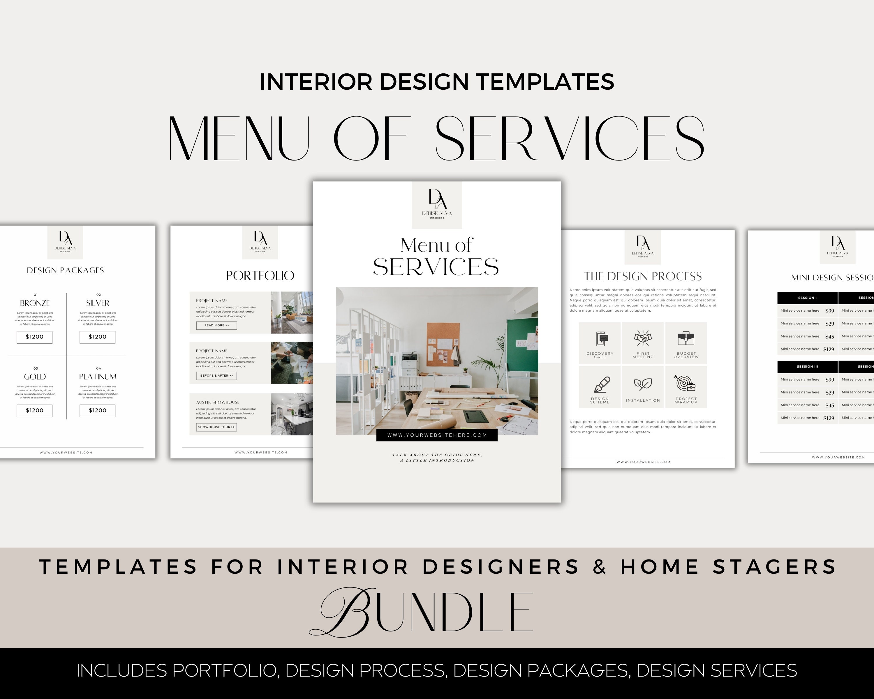 Interior Design Service Menu Client Guide Template, Design Packages and ...