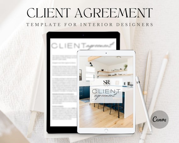Interior Design Client Agreement Editable Business Canva - Etsy