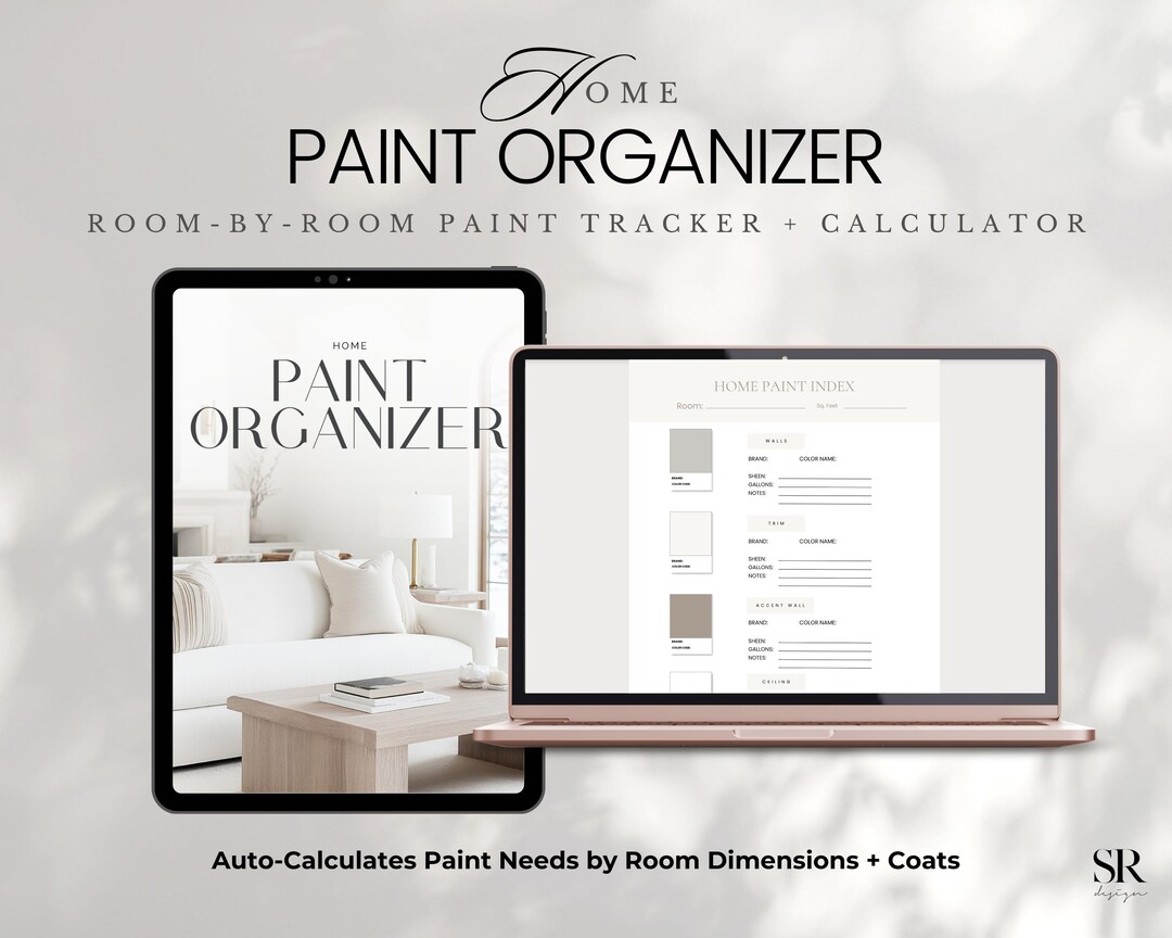 Paint Tracker + Quantity Calculator Template | Home Paint Index | Room ...