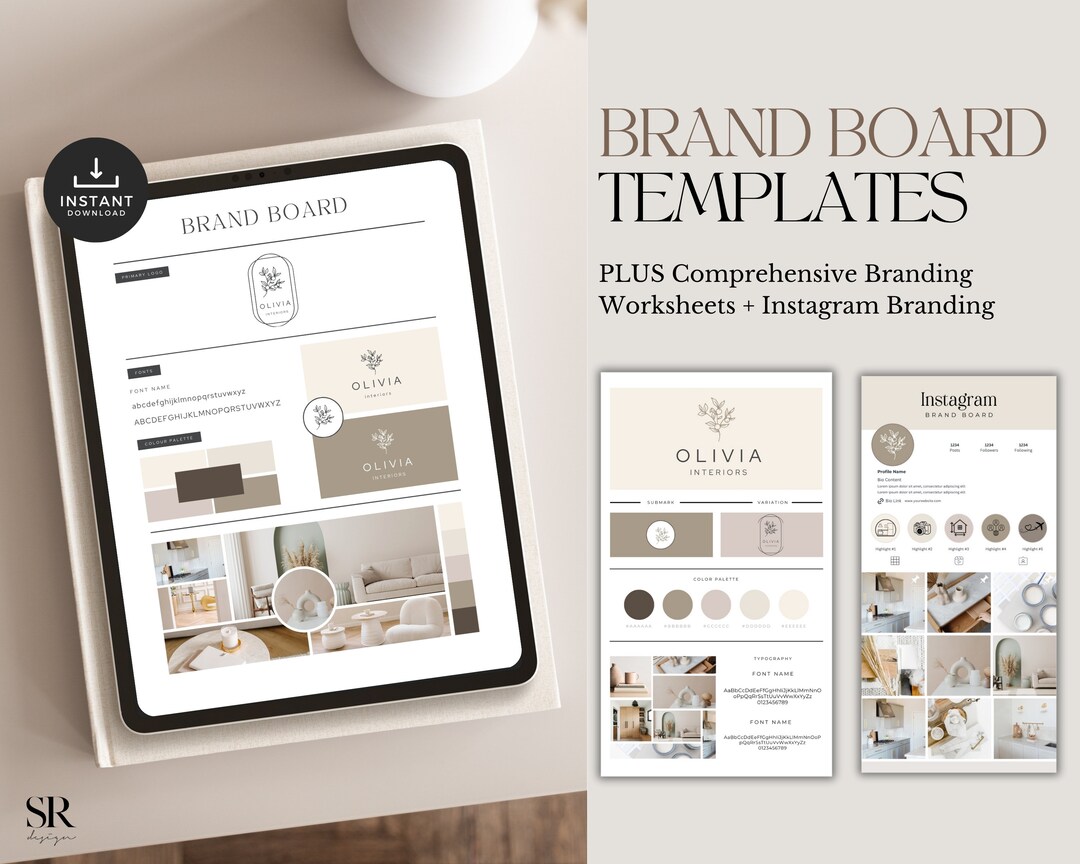 Brand Board Moodboard Templates PLUS Business Branding Worksheets DIY ...