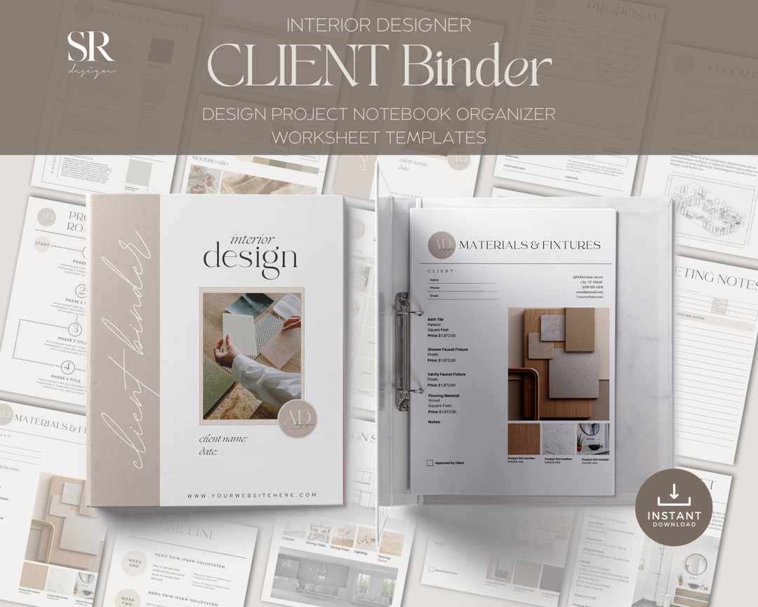 Interior Design Client Binder Notebook, Essential Project Management ...