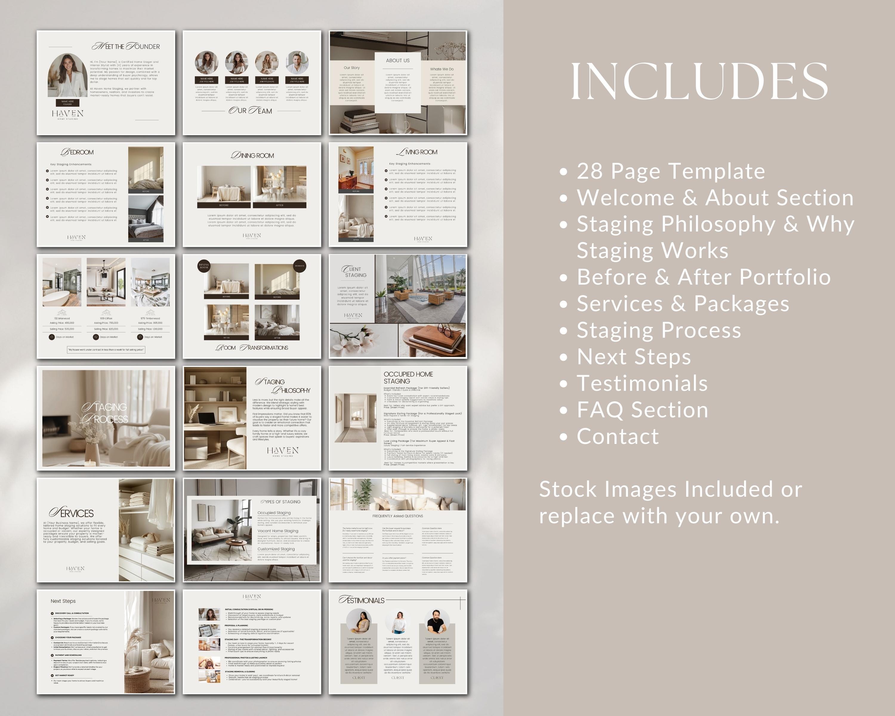 Home Staging Transformation Portfolio | Editable Client Presentation ...
