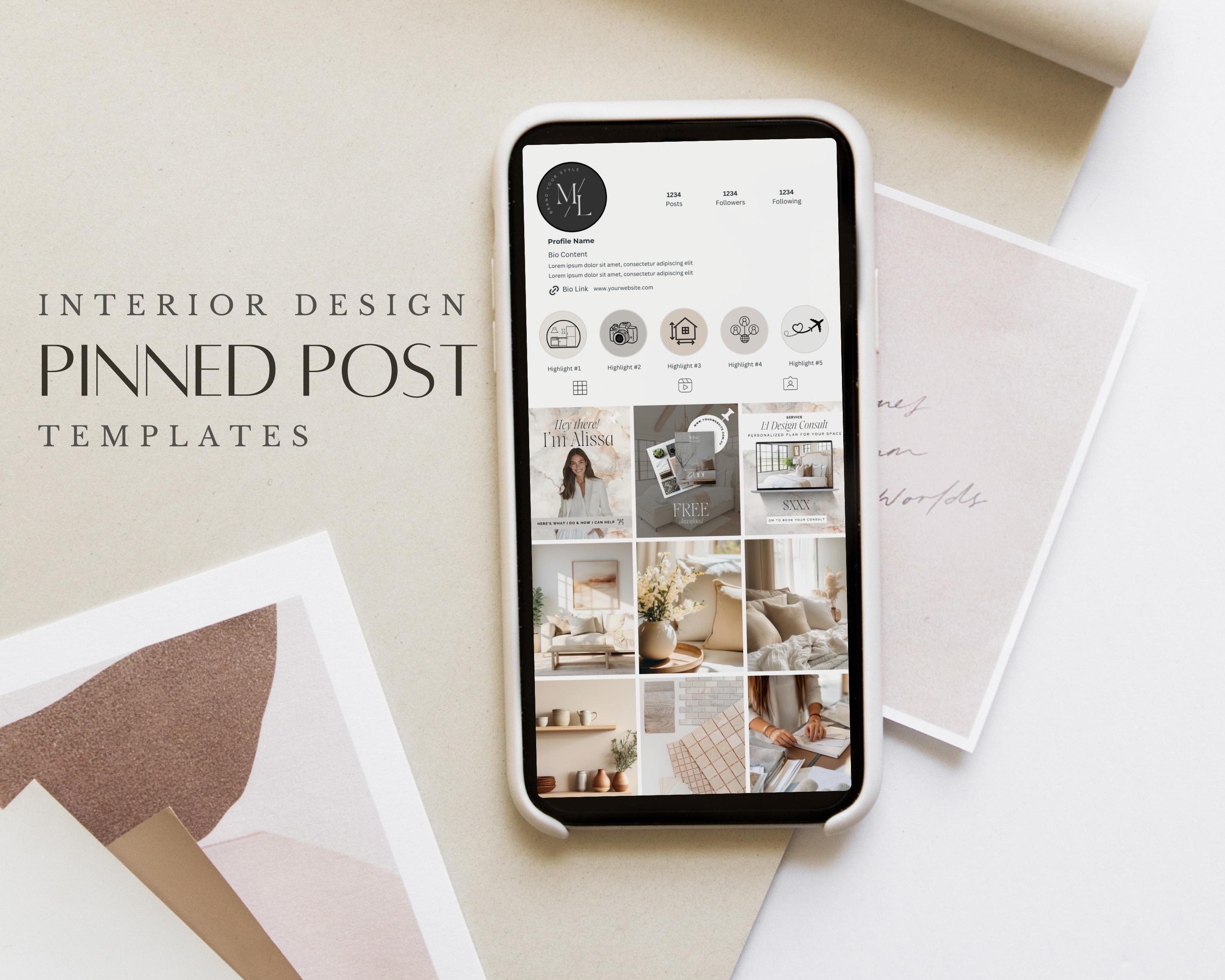Instagram Pinned Post Template for Interior Designers | Banner ...