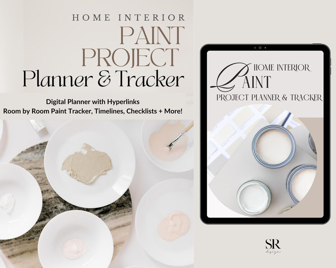 Interior Paint Project Digital Home Planner Notebook With Hyperlinks ...