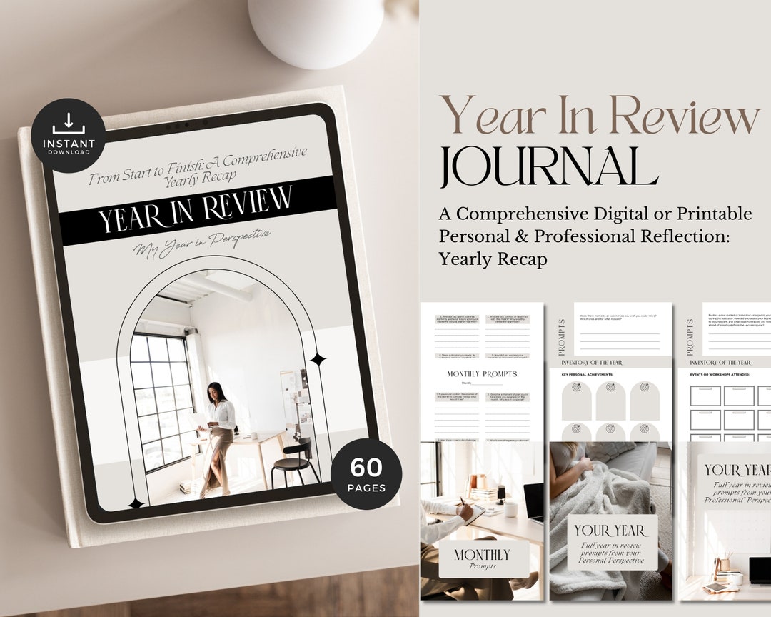 Year in Review Digital or Printable Journal: A Comprehensive Personal ...