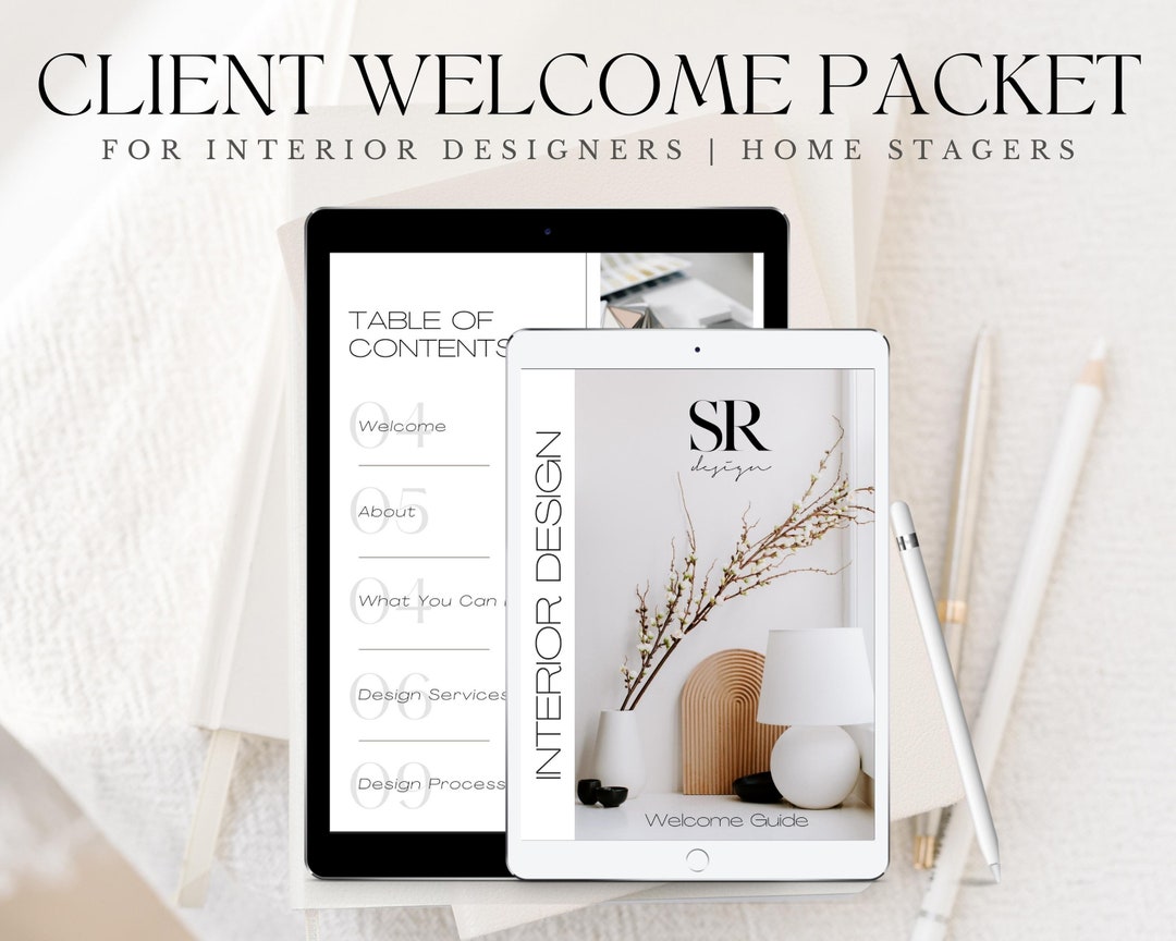 Modern Interior Design Client Welcome Packet Service Menu - Etsy