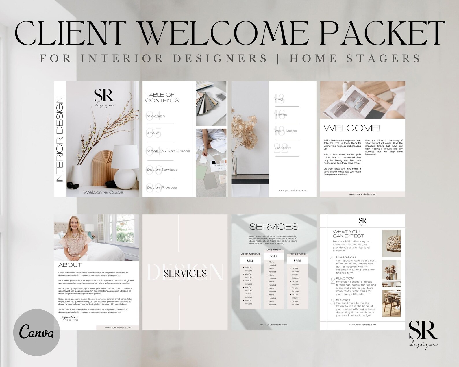 Modern Interior Design Client Welcome Packet Service Menu - Etsy