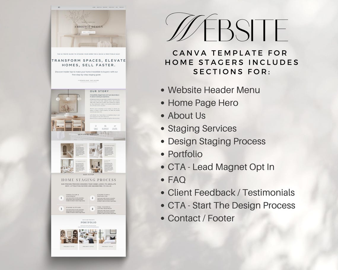 Home Staging Website Template | Interior Design | Portfolio and ...