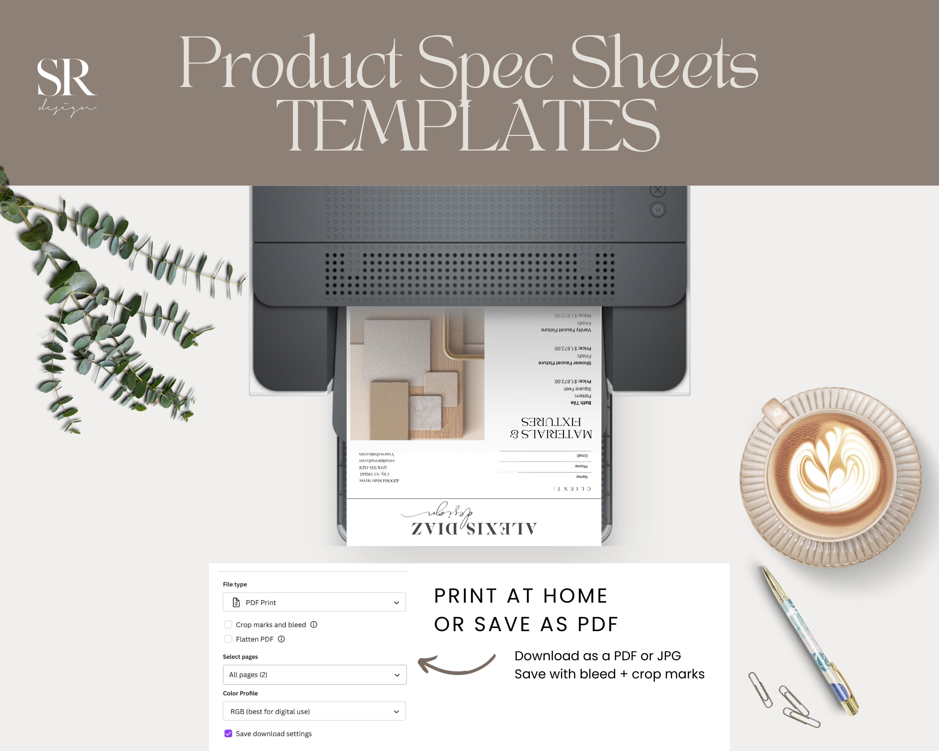 Interior Design Templates, Product Specification Tear Sheets, Furniture ...