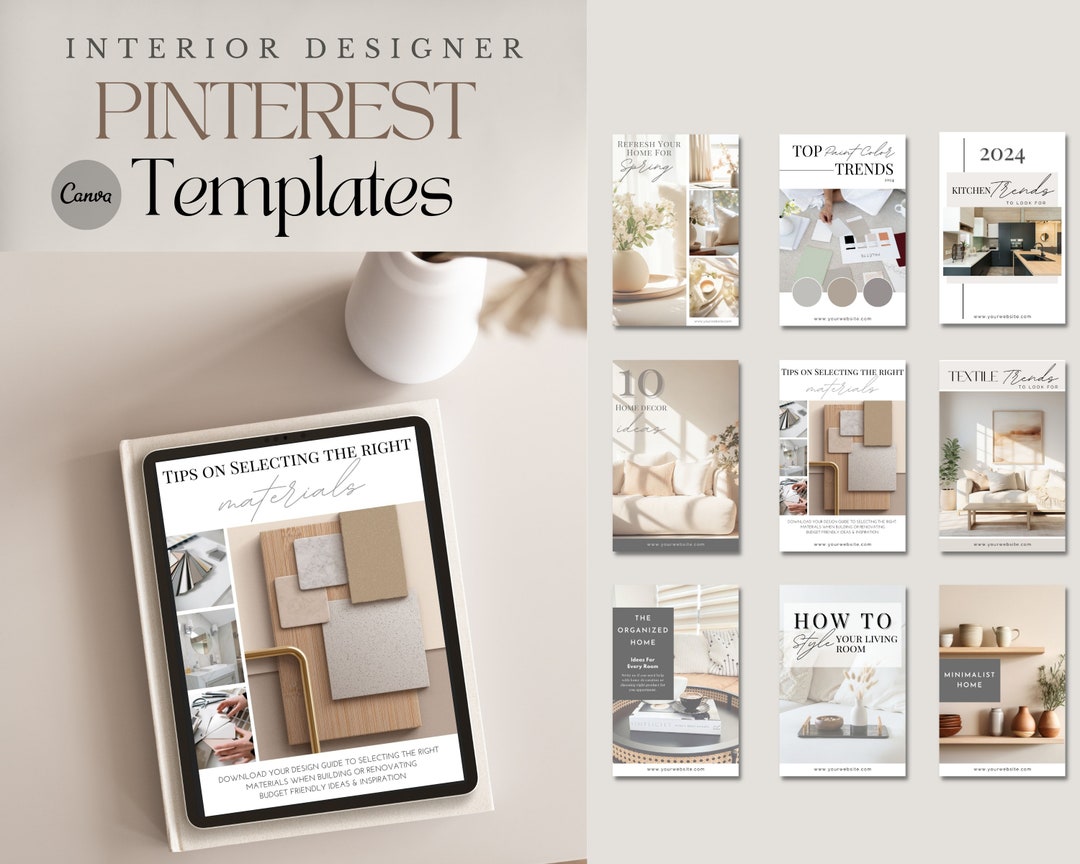 Interior Design Pinterest Editable Templates | Video Animated Pins ...