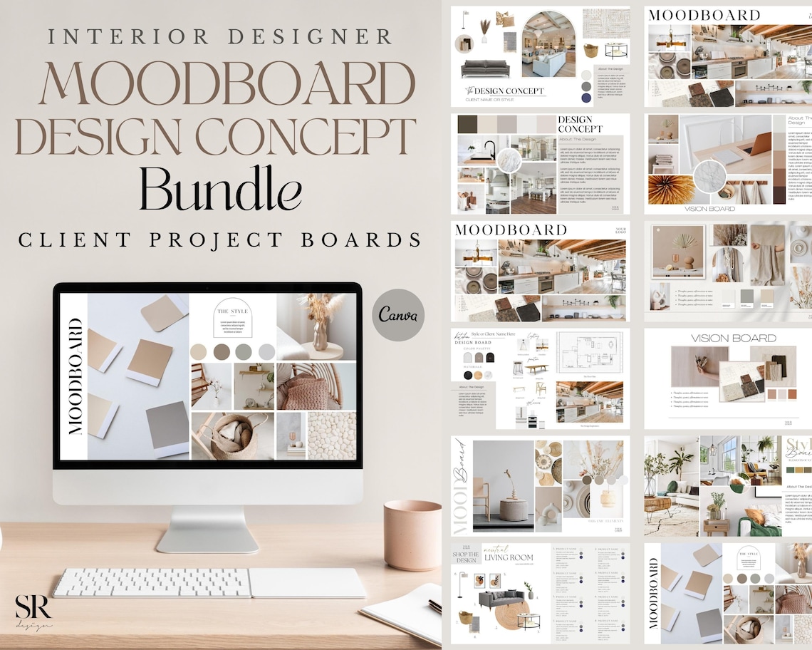 Moodboard Kit Home Decor Design Concept Board Client Presentation ...