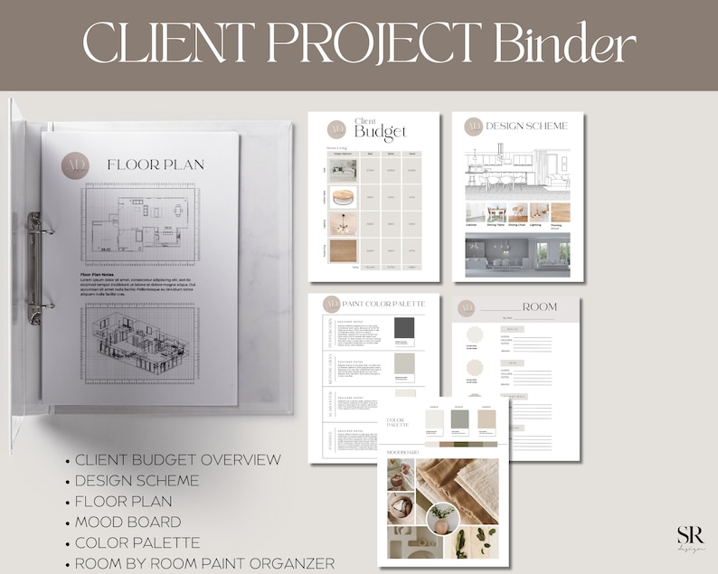 Interior Design Client Binder Notebook, Essential Project Management ...