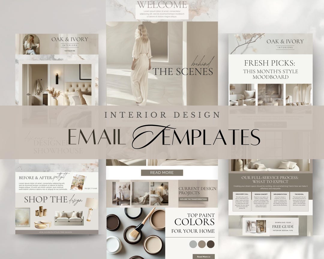 Email Template Newsletter Bundle for Interior Designers – Mix + Match ...
