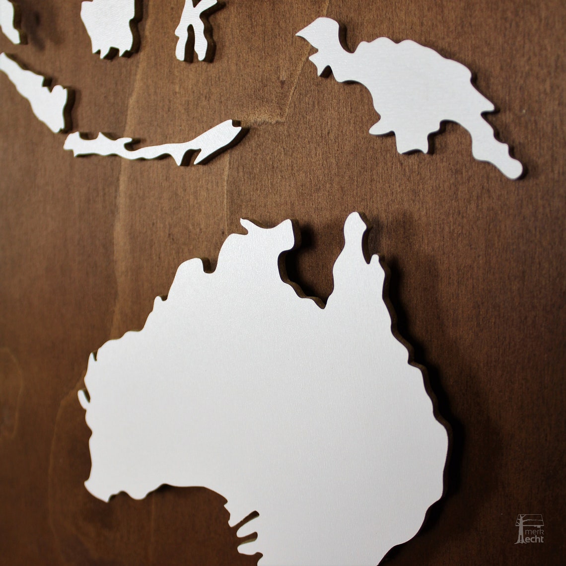 World Map walnut Walnut Glaze on Wood in Many Variants 3D Effect ...