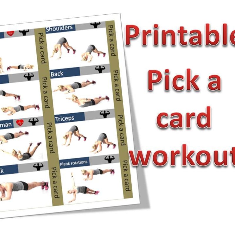 Fitness Flash Cards - Etsy